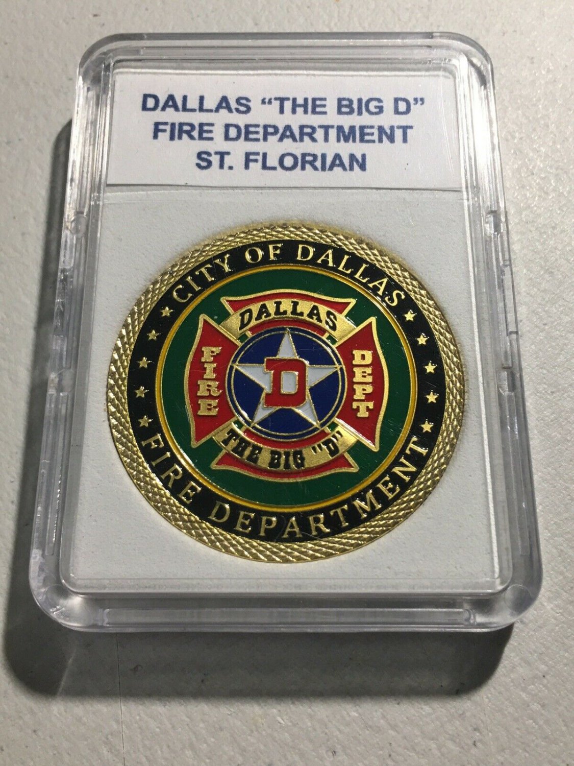 DALLAS "THE BIG D" FIRE DEPARTMENT GOLD PLATED FINISH Challenge Coin F5
