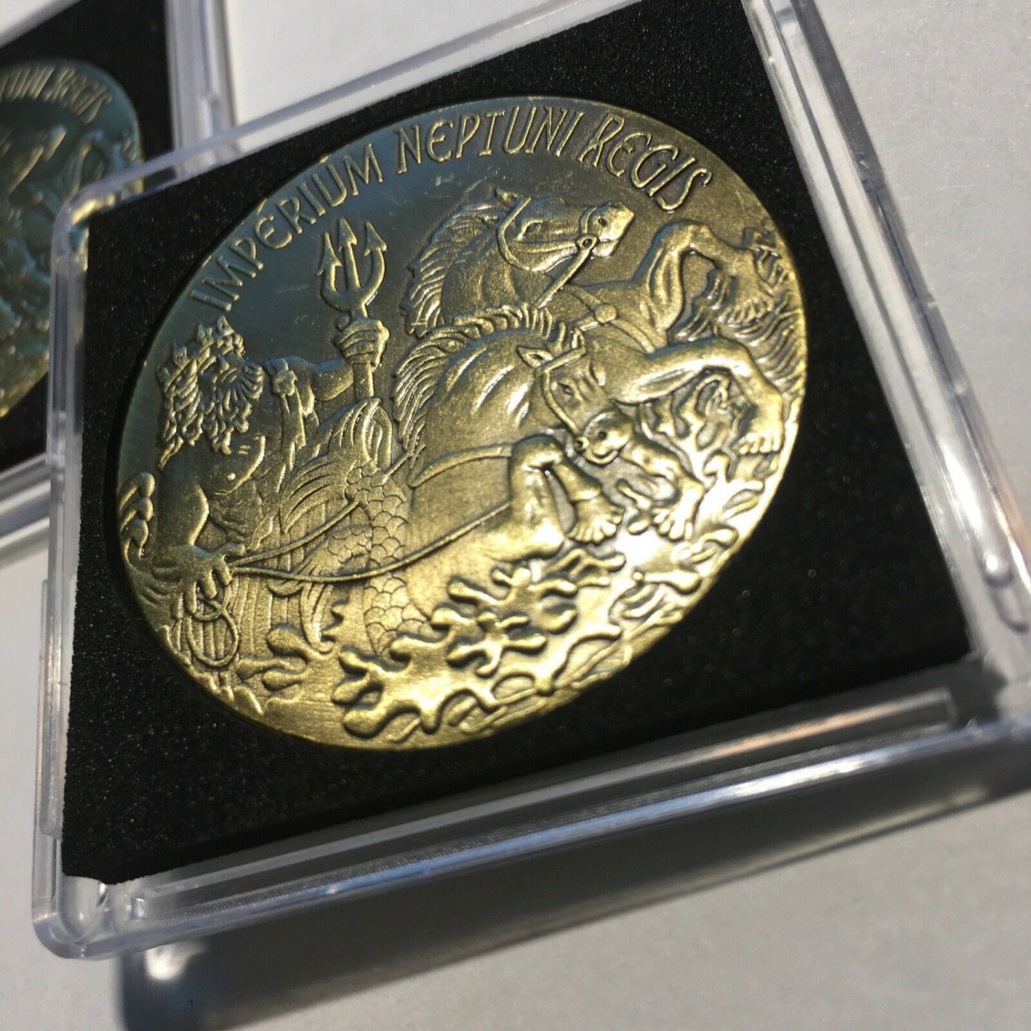 2X NEW U.S. Navy Trusty Shellback Challenge Coin with Cases N58