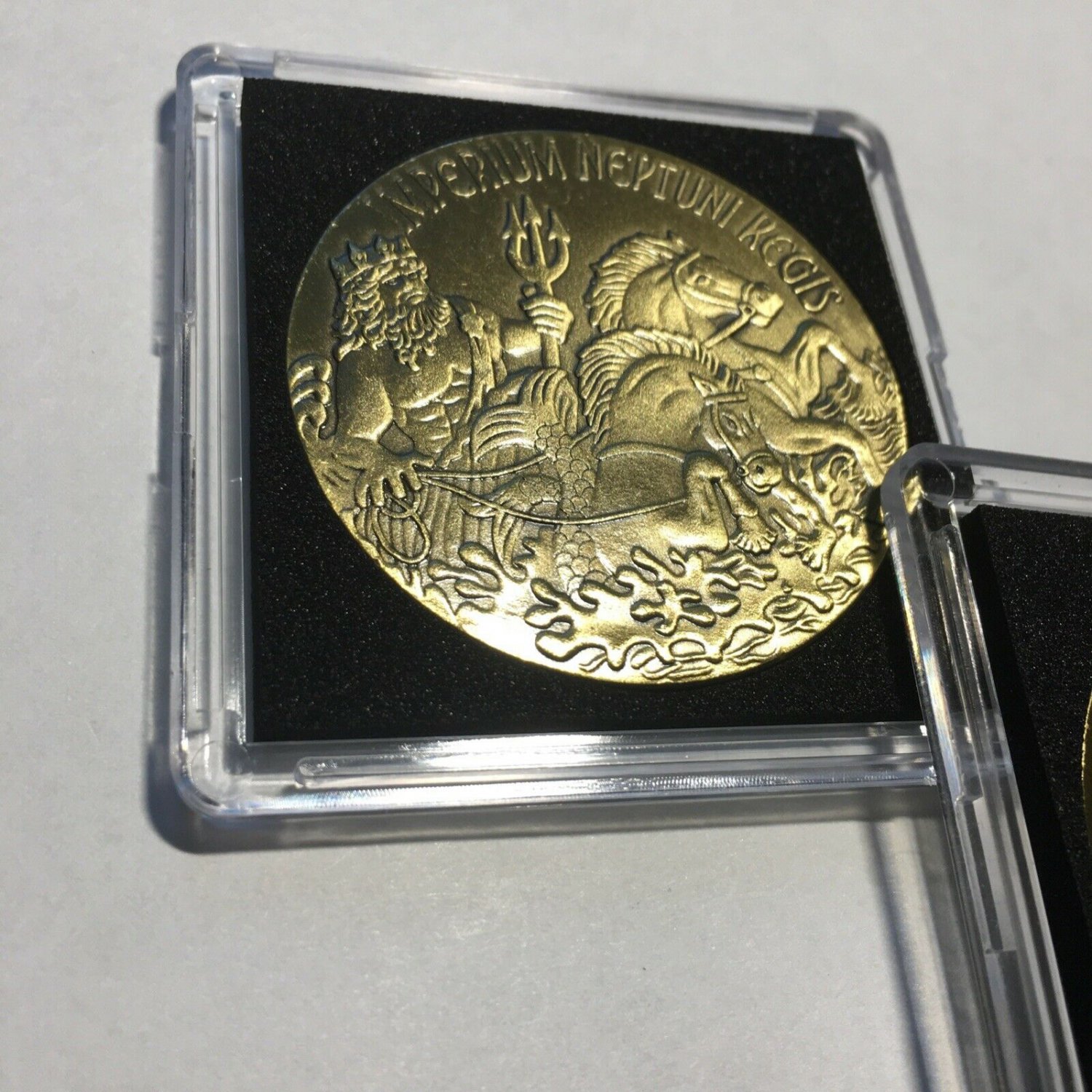 2X NEW U.S. Navy Trusty Shellback Challenge Coin with Cases N58