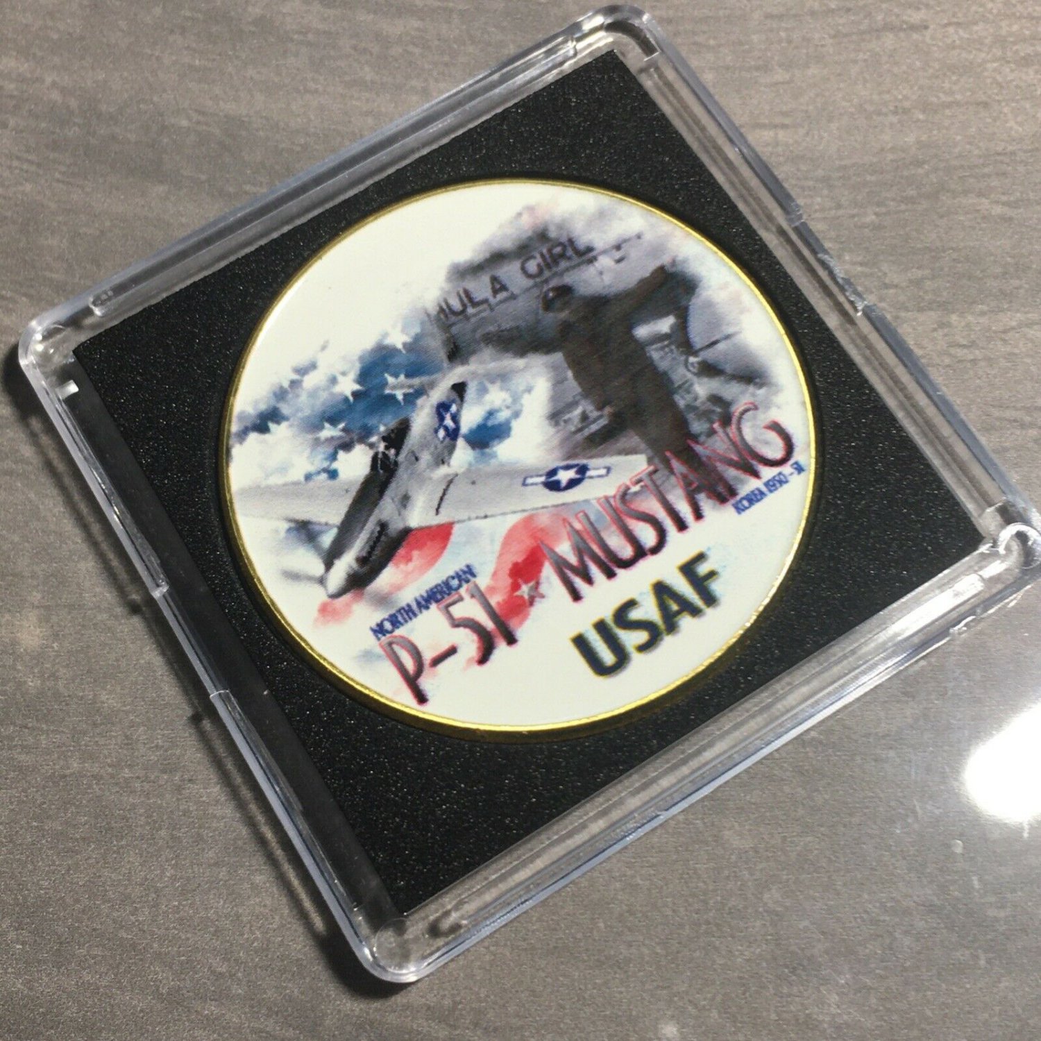 P-51 Mustang WW2 Challenge Coin Set US ARMY Air Force w Cases & Stands ...