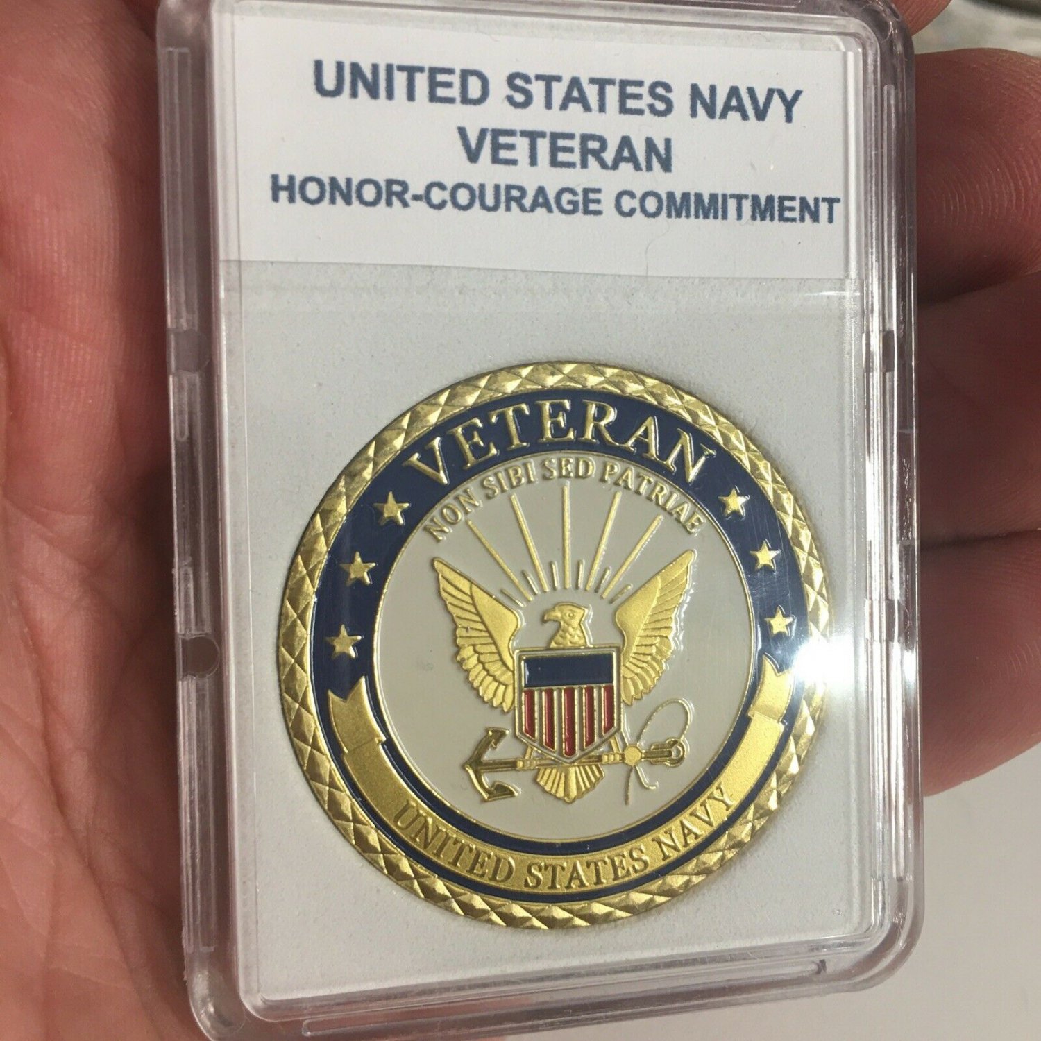 US NAVY Veteran Challenge Coin-Courage-Honor-Commitment USN N-56