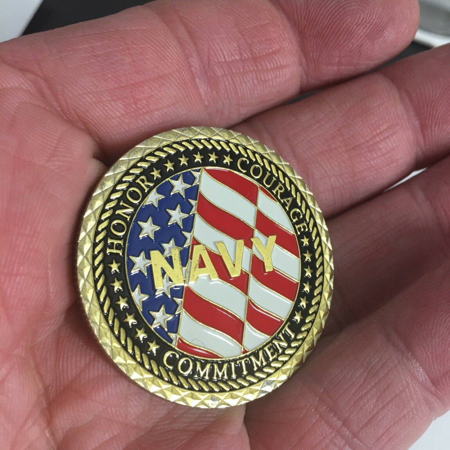 US NAVY Veteran Challenge Coin-Courage-Honor-Commitment USN N-56