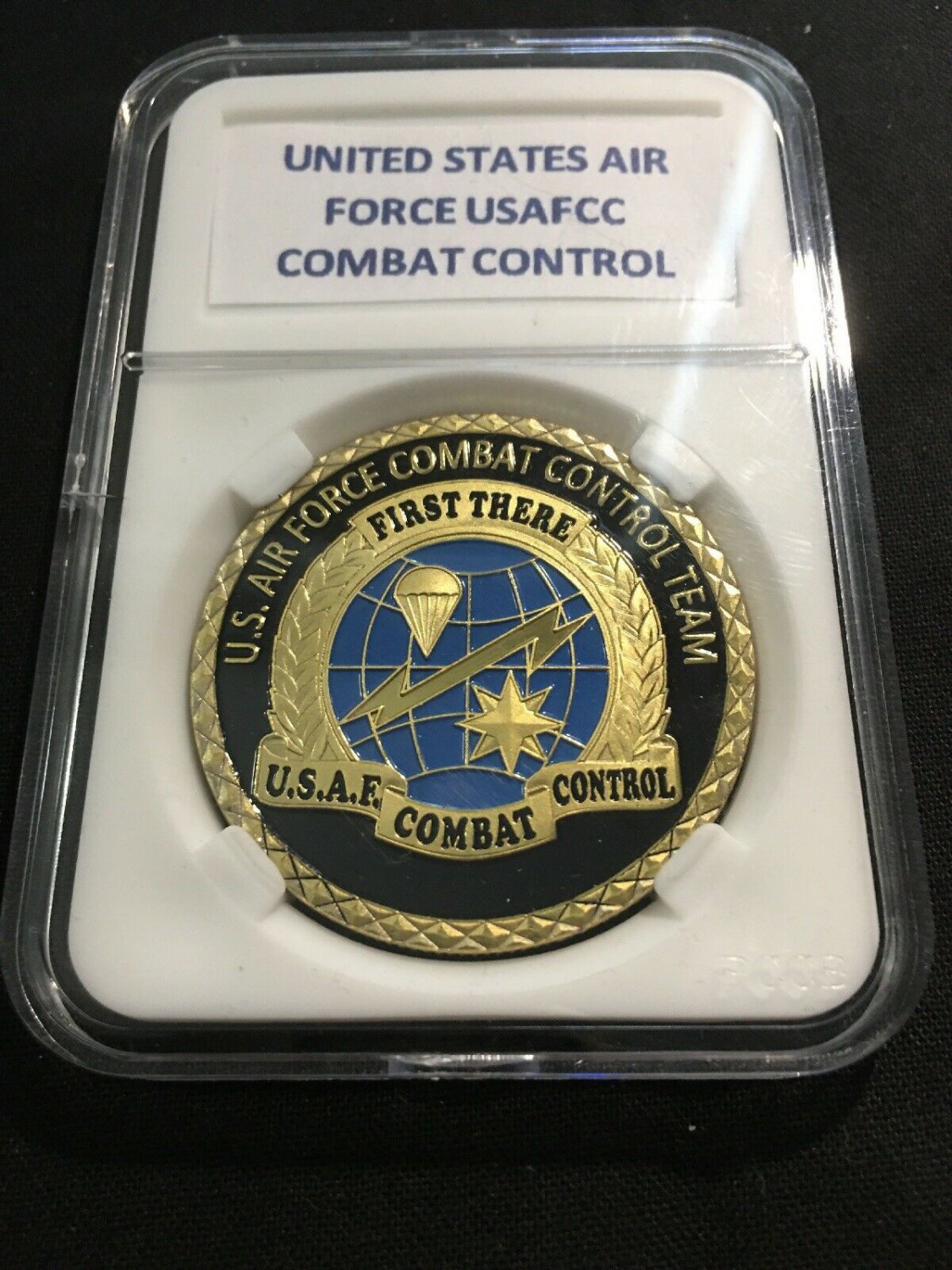 COMBAT CONTROL Challenge Coin United States AIR FORCE USAF w Case! AF7