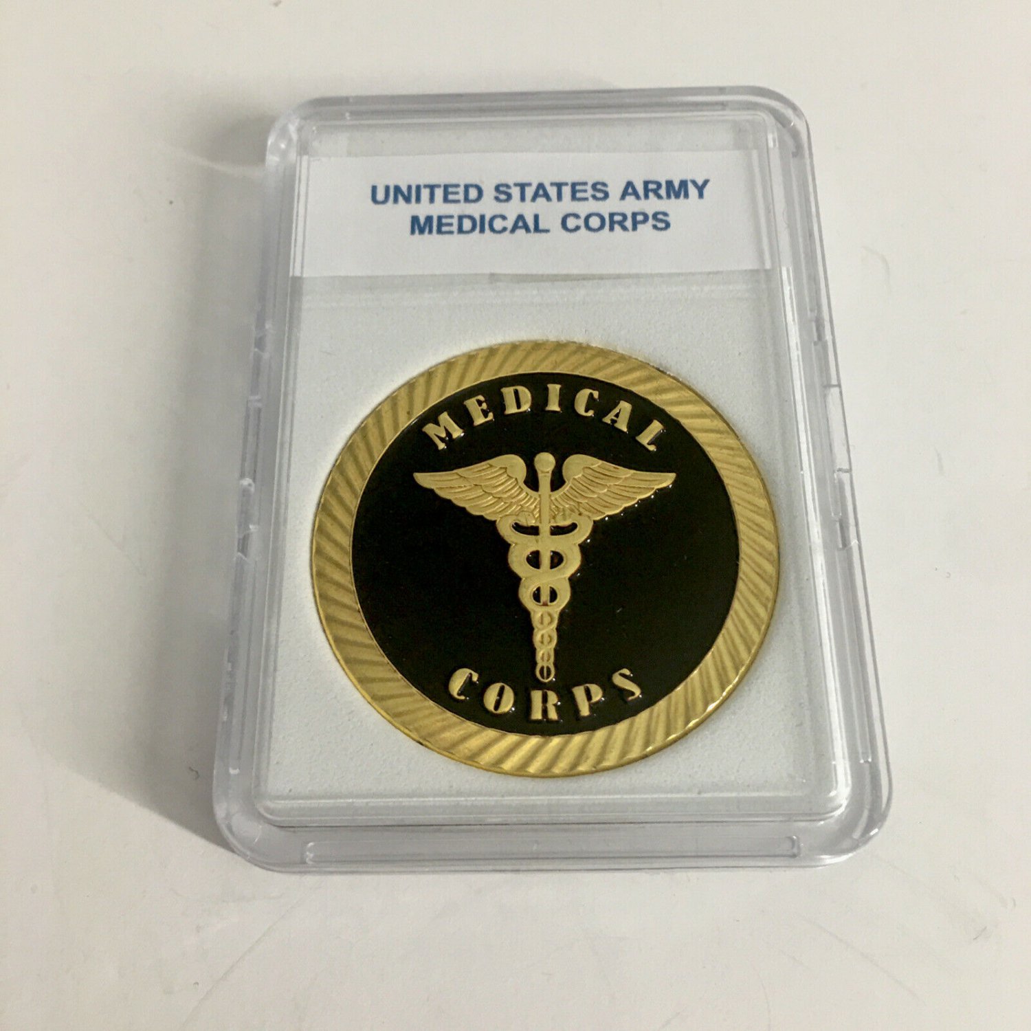 ARMY MEDICAL CORPS Challenge Coin US Army with CASE! A16