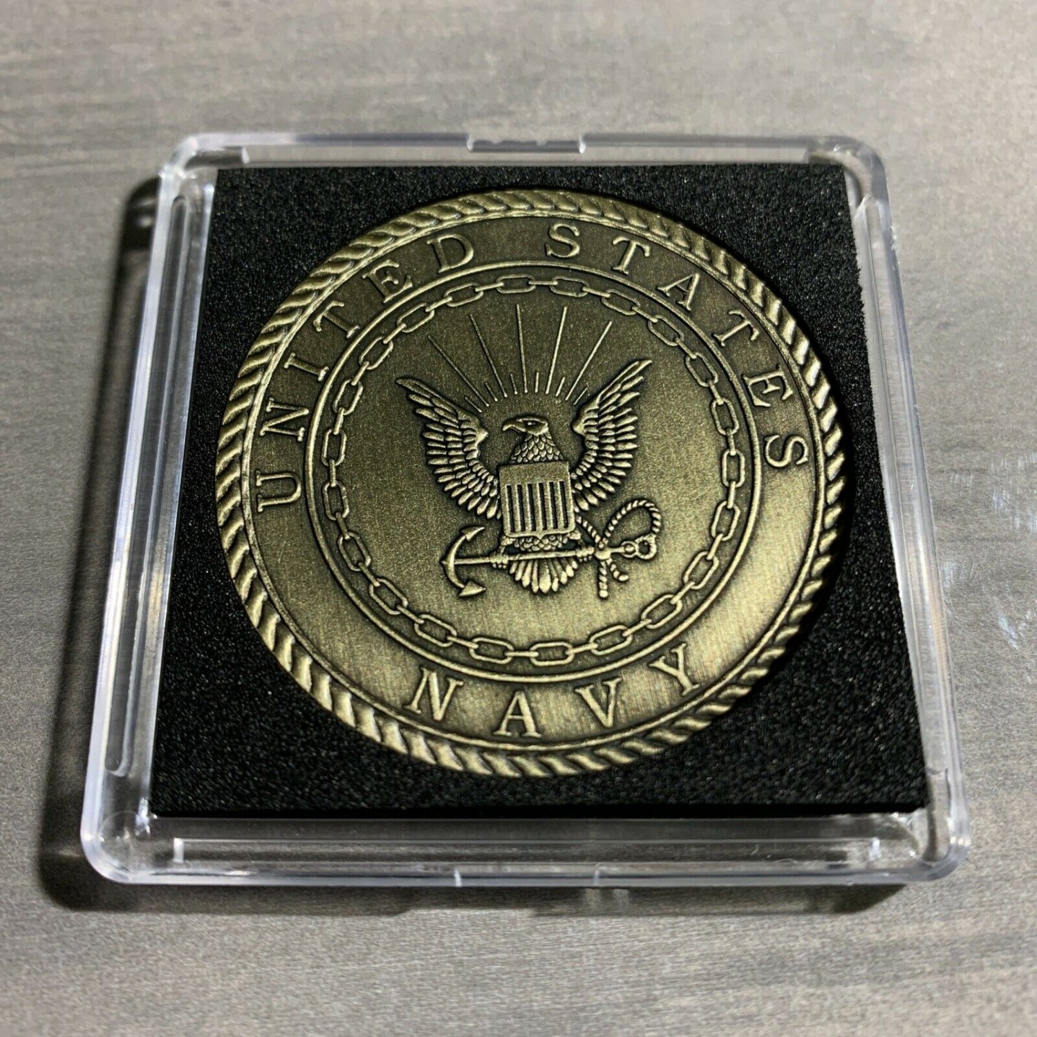CHALLENGE COIN USN POPEYE US Navy Proud Premium Grade 40mm with Case - NEW!