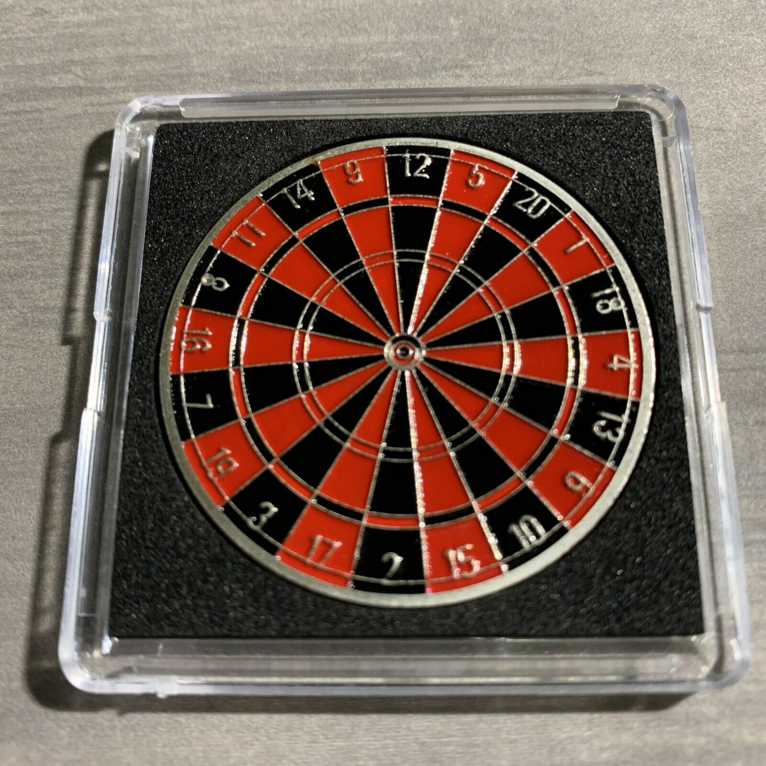 DART ENTHUSIAST Dartboard Lucky Challenge Coin w/case-NEW! Great Gift Idea!