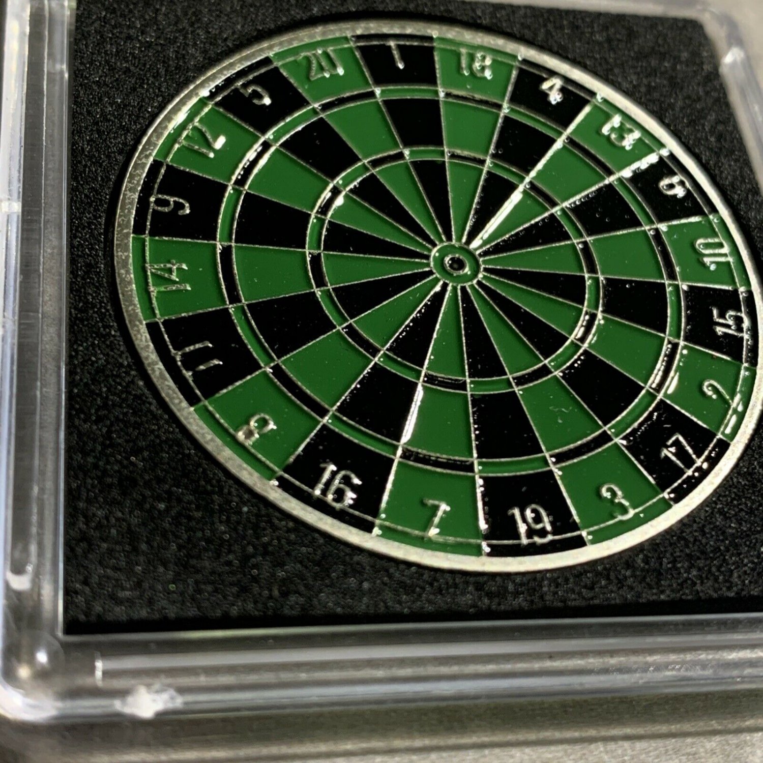 DART ENTHUSIAST Dartboard Lucky Challenge Coin w/case-NEW! Great Gift Idea!