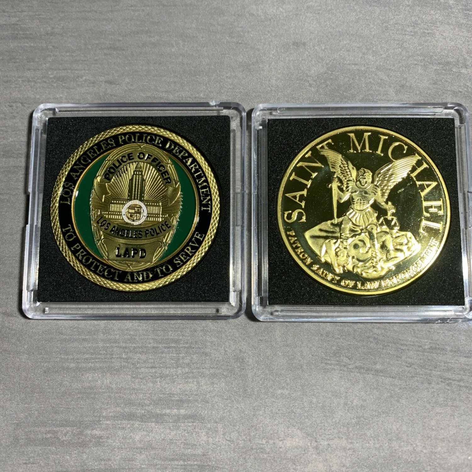 LOS ANGELES LAPD POLICE GOLD FINISH DEPARTMENT Challenge Coin 40mm w CASE!