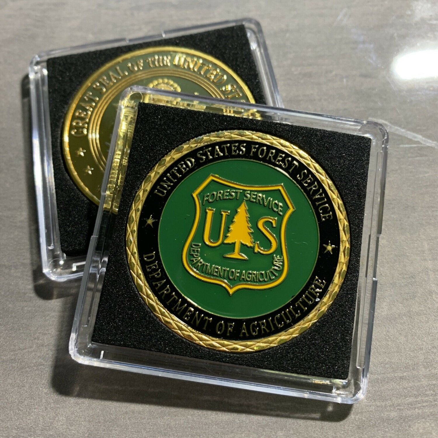 US FOREST SERVICE-DEPT OF AGRICULTURE Challenge Coin with Case