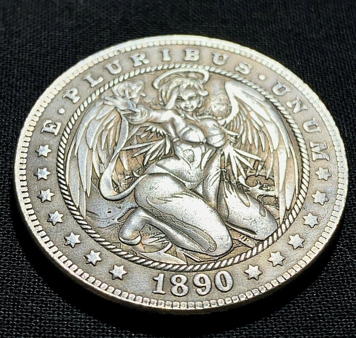 Sweet & Sexy Angel Woman Novelty Good Luck Heads Tails Challenge Coin