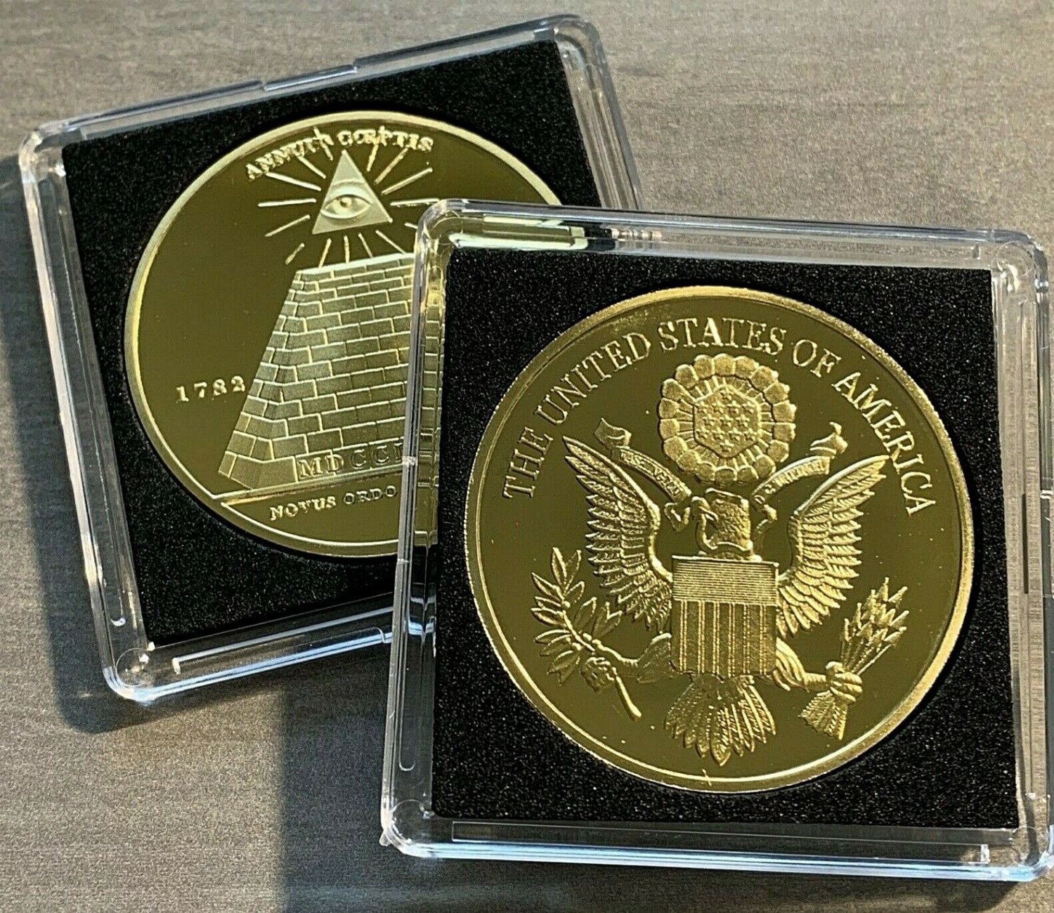 Great Seal Of The United States of America Challenge Coin 40mm with Case!