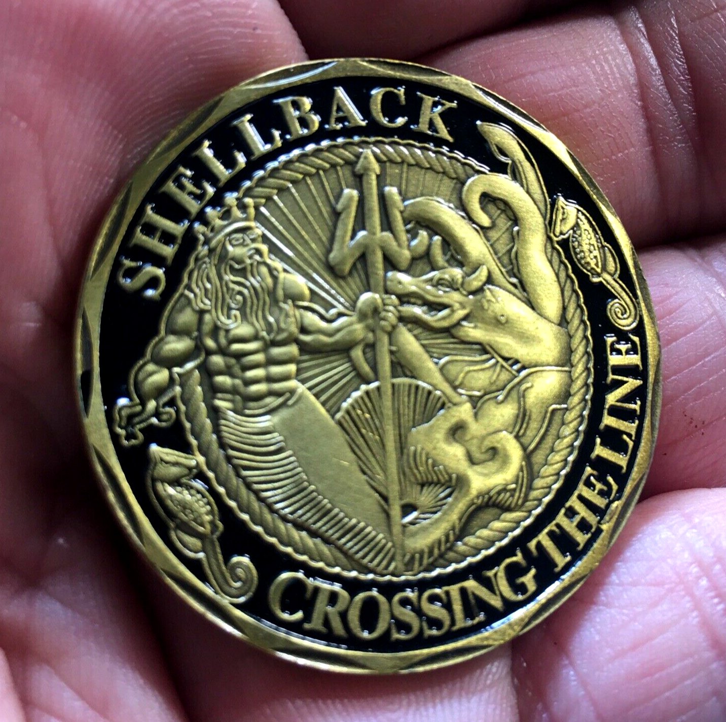 Shellback United States Navy Marine Corps USN USMC Challenge Coin BRONZE