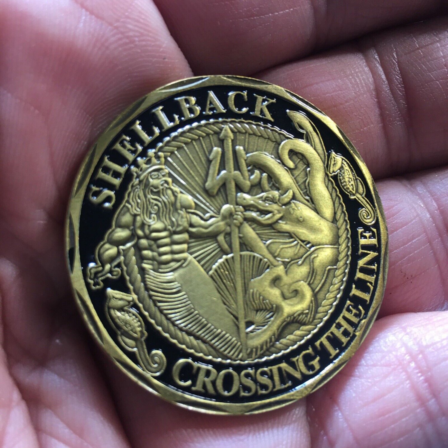 Shellback United States Navy Marine Corps USN USMC Challenge Coin BRONZE