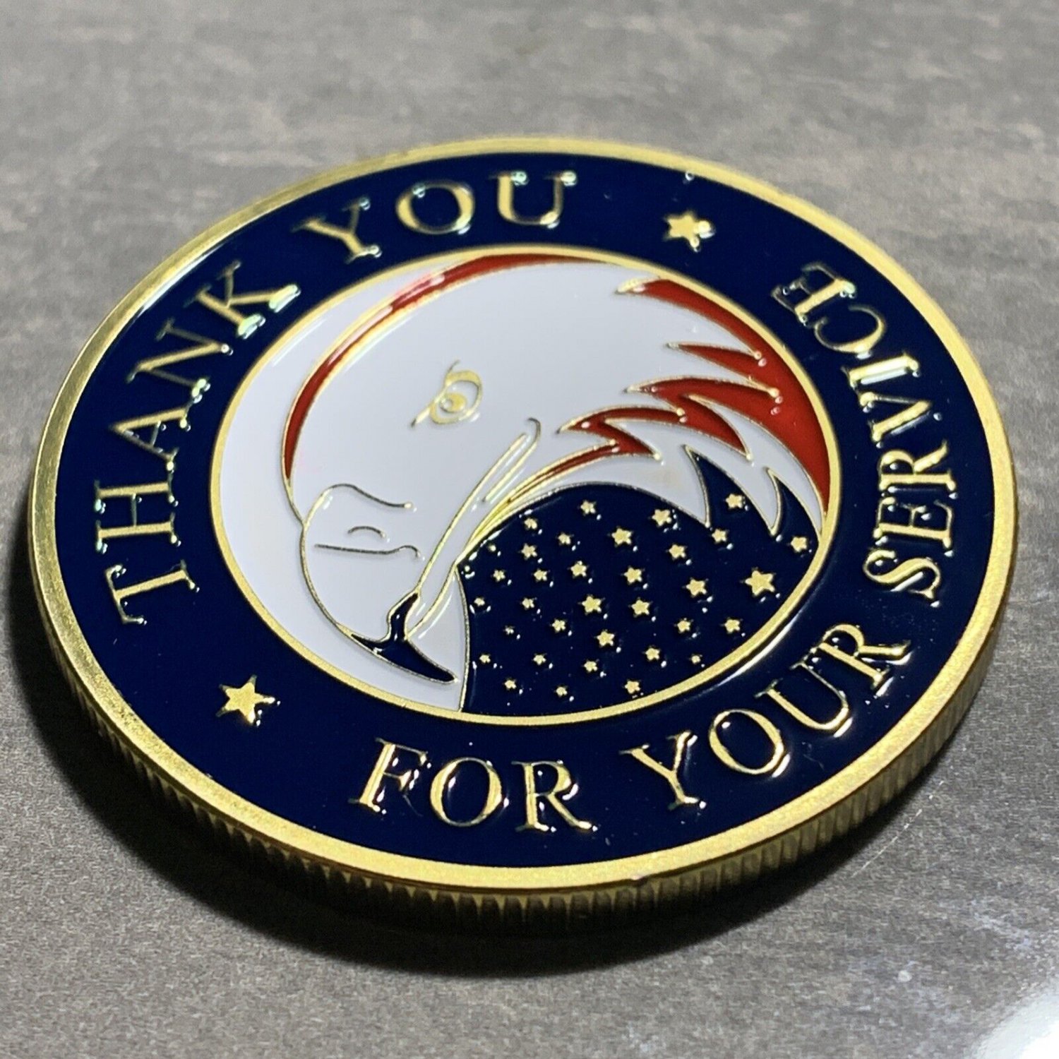 US Military Eagle Challenge Coin "THANK YOU" NAVY-ARMY- AIR FORCE COAST ...