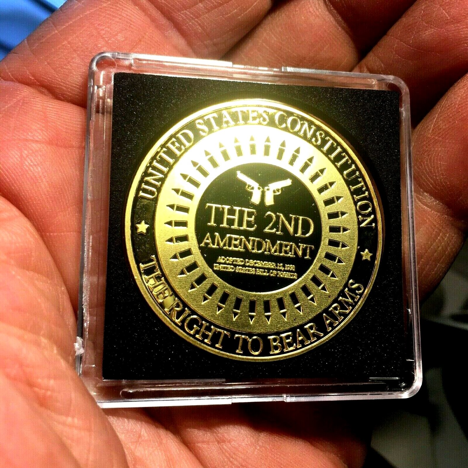 2nd Amendment Challenge Coin Right to Keep & Bear Arms-With Case! Ships ...