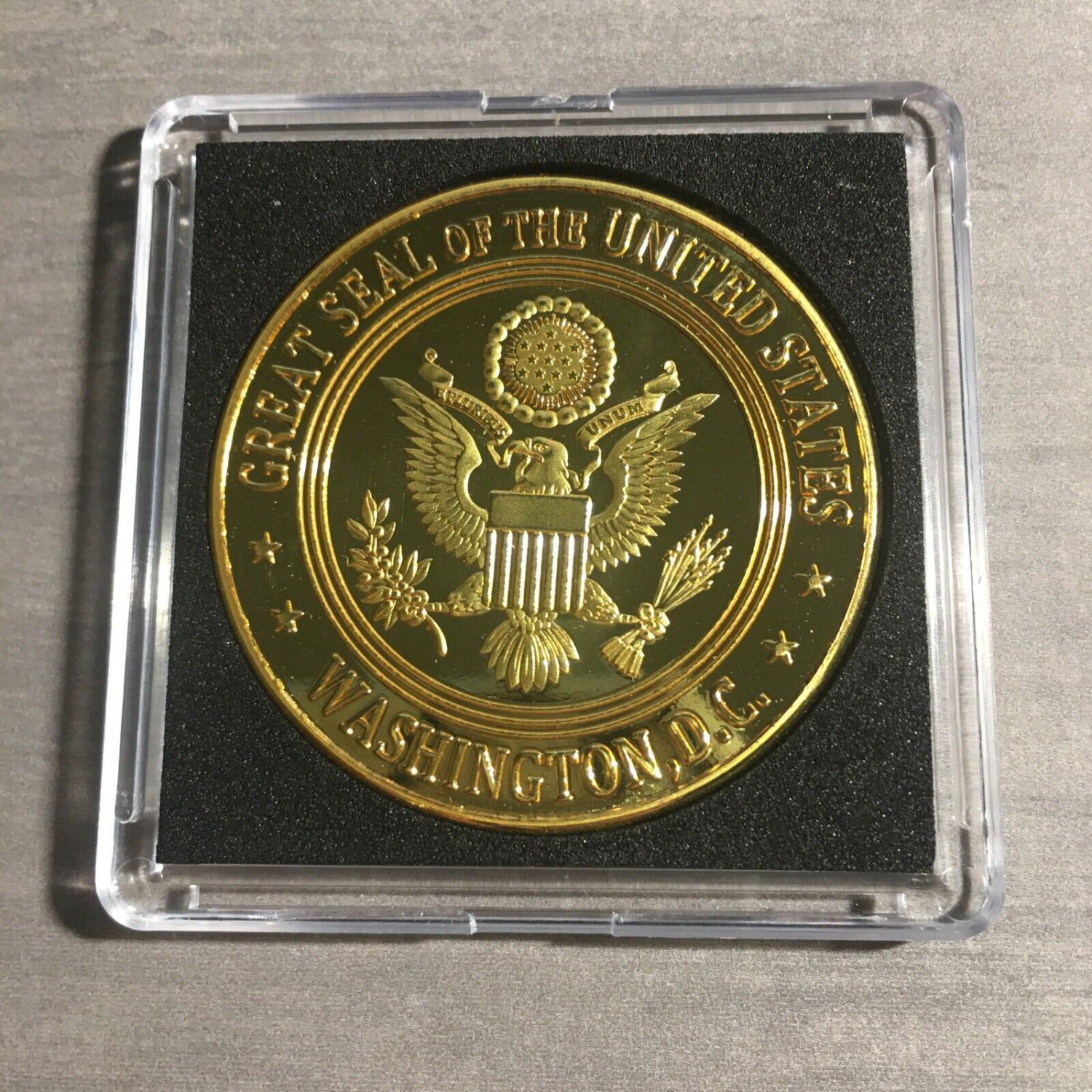 LOUISIANA State Seal Challenge Coin Colorized USA w/Case #379