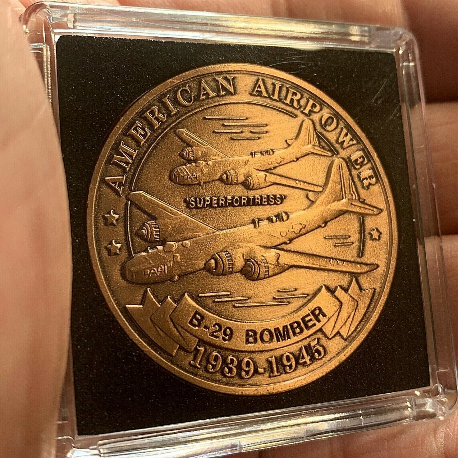WW2 USAF B- 29" SUPERFORTRESS" Challenge Coin w/Case FREE SHIPPING