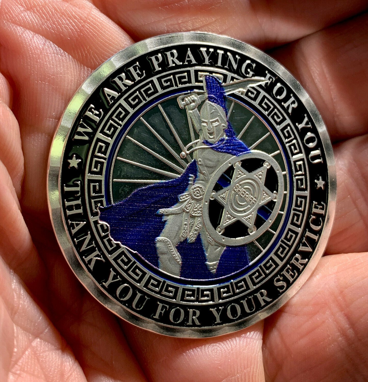 Sheriff Deputy Challenge Coin Spartan Blue Lives Matter Police Prayer ...