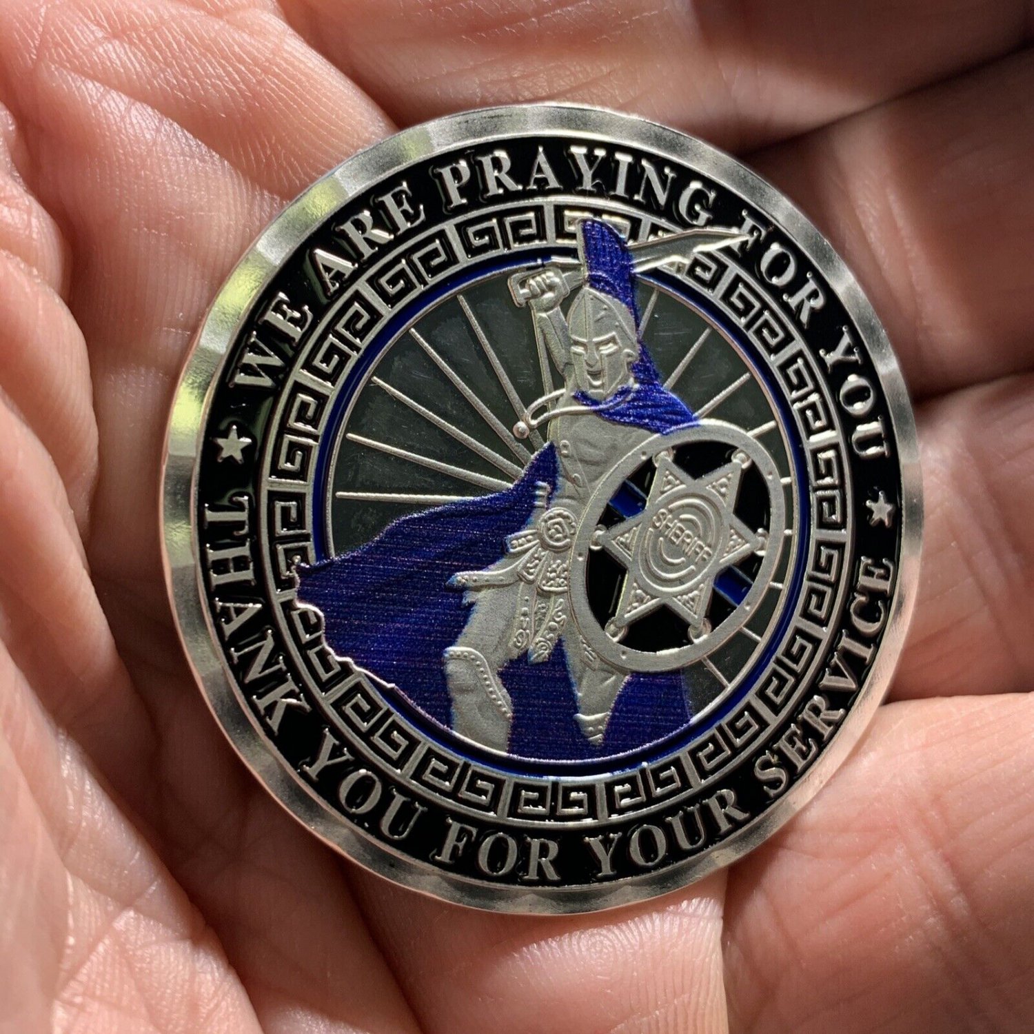 Sheriff Deputy Challenge Coin Spartan Blue Lives Matter Police Prayer ...