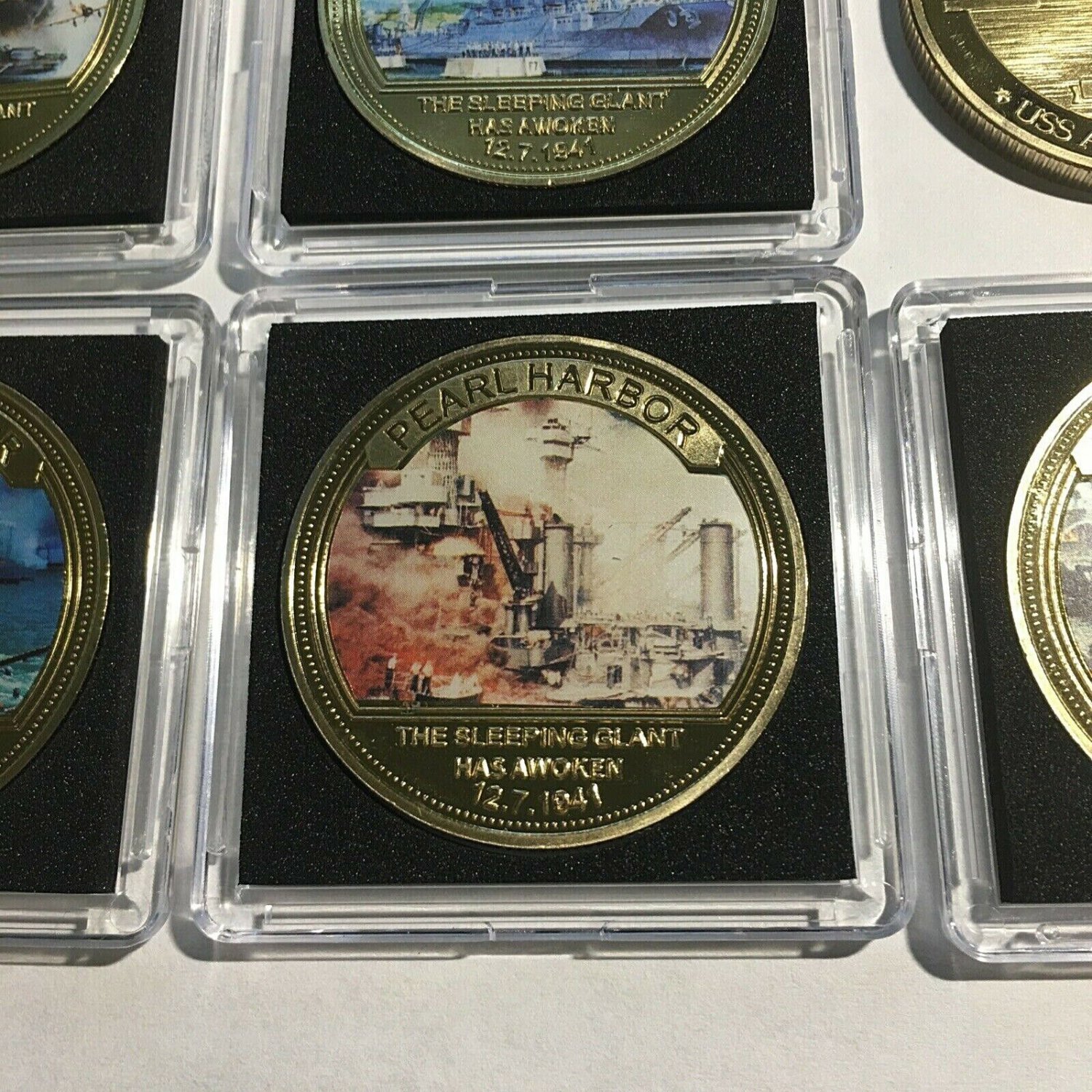WW2 PEARL HARBOR 5 CHALLENGE COIN SET & TIME MAG SPEC EDITION-80th ...