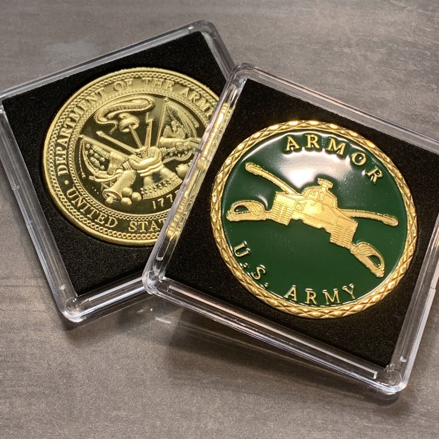 US ARMY ARMOR Challenge Coin with Case-US Military