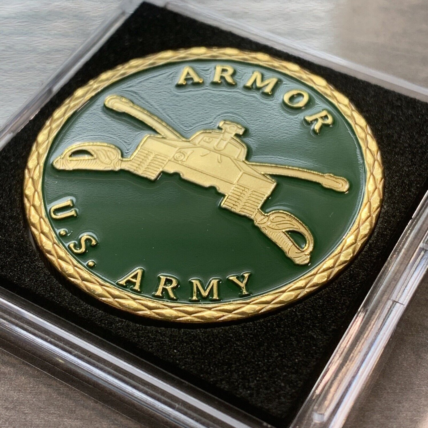 US ARMY ARMOR Challenge Coin with Case-US Military