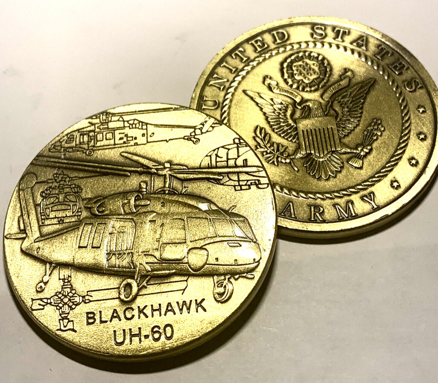 Sikorski Black Hawk UH-60 Helicopter Challenge Coin US Army LARGE 1.75 ...