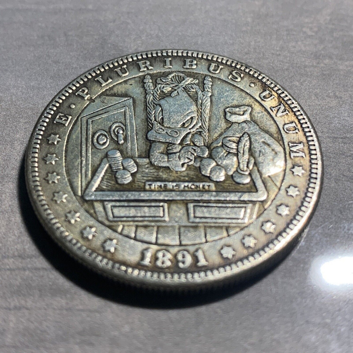 SCROOGE BOSS "Time is Money" Novelty Good Luck Heads Tails Challenge ...