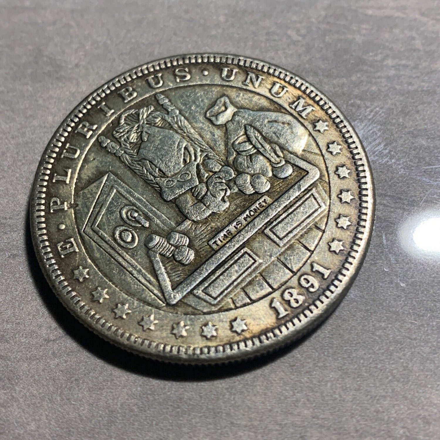 SCROOGE BOSS "Time is Money" Novelty Good Luck Heads Tails Challenge ...