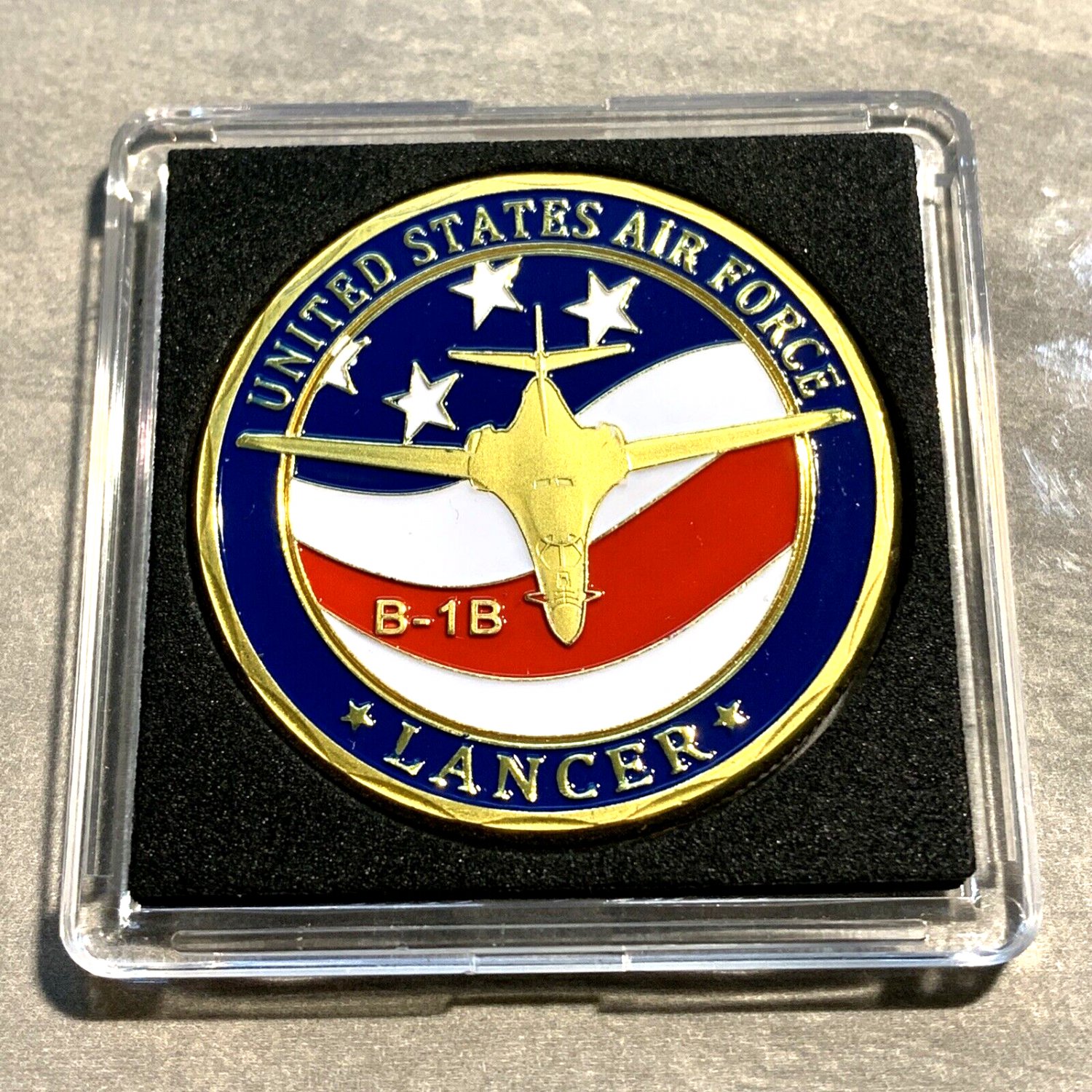 B-1B LANCER Bomber Challenge Coin United States AIR FORCE USAF w Case