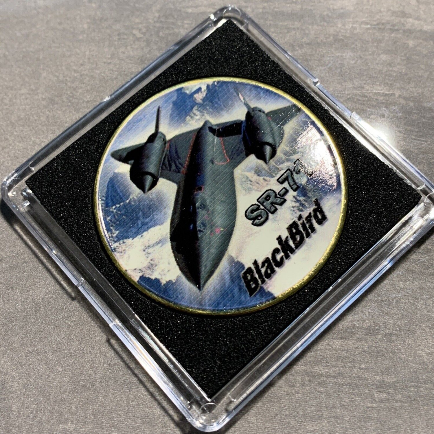 NEW! USAF SR-71 Blackbird Spy Plane Challenge Coin 40mm with Case