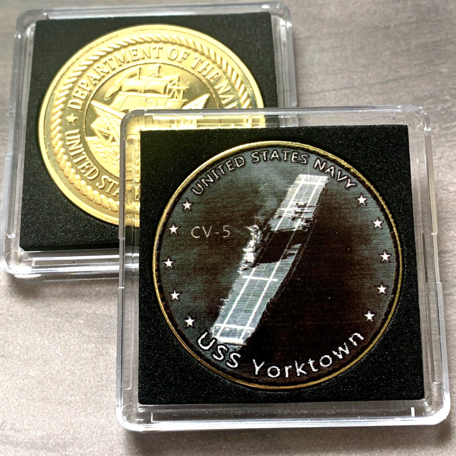 USS YORKTOWN CV-5 Challenge Coin WW2 United States Navy USN 40mm with Case