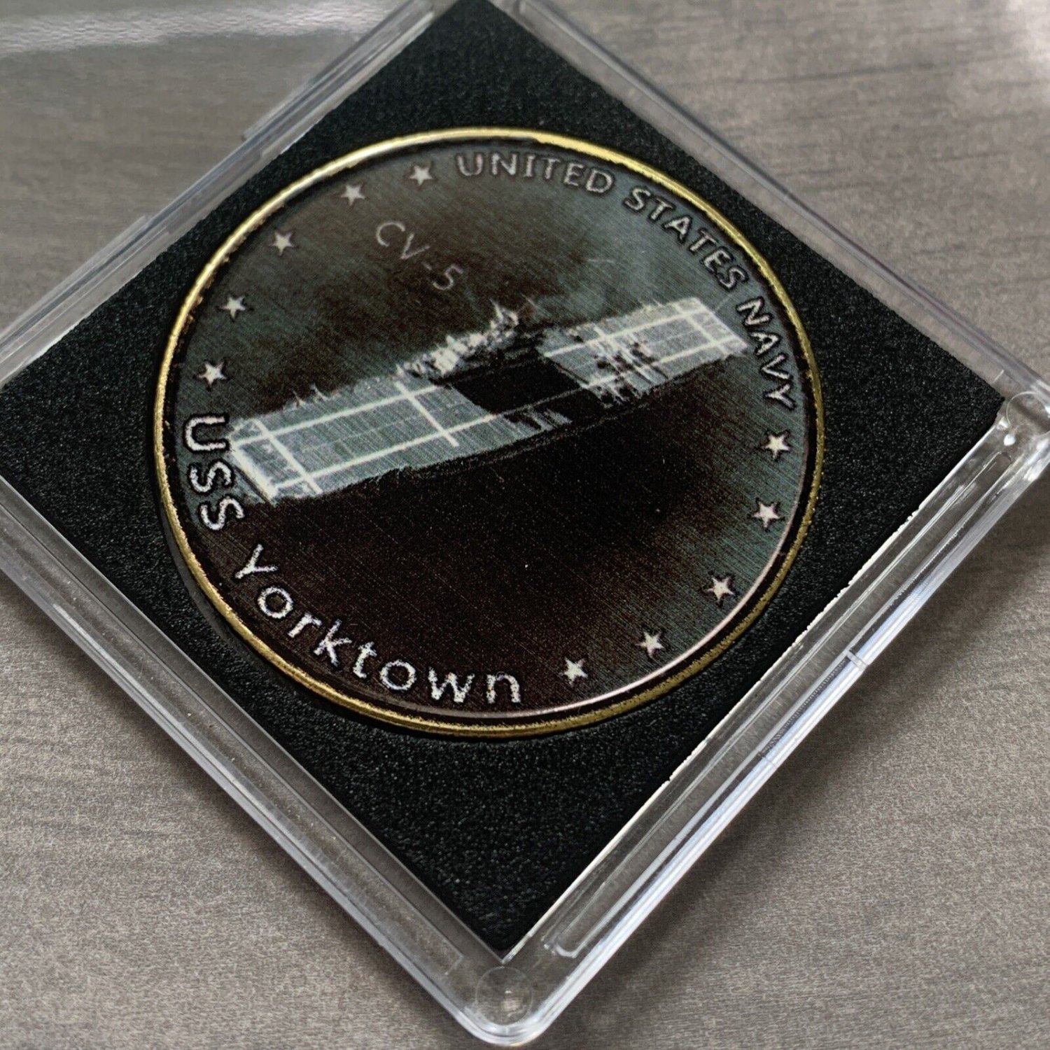 USS YORKTOWN CV-5 Challenge Coin WW2 United States Navy USN 40mm with Case