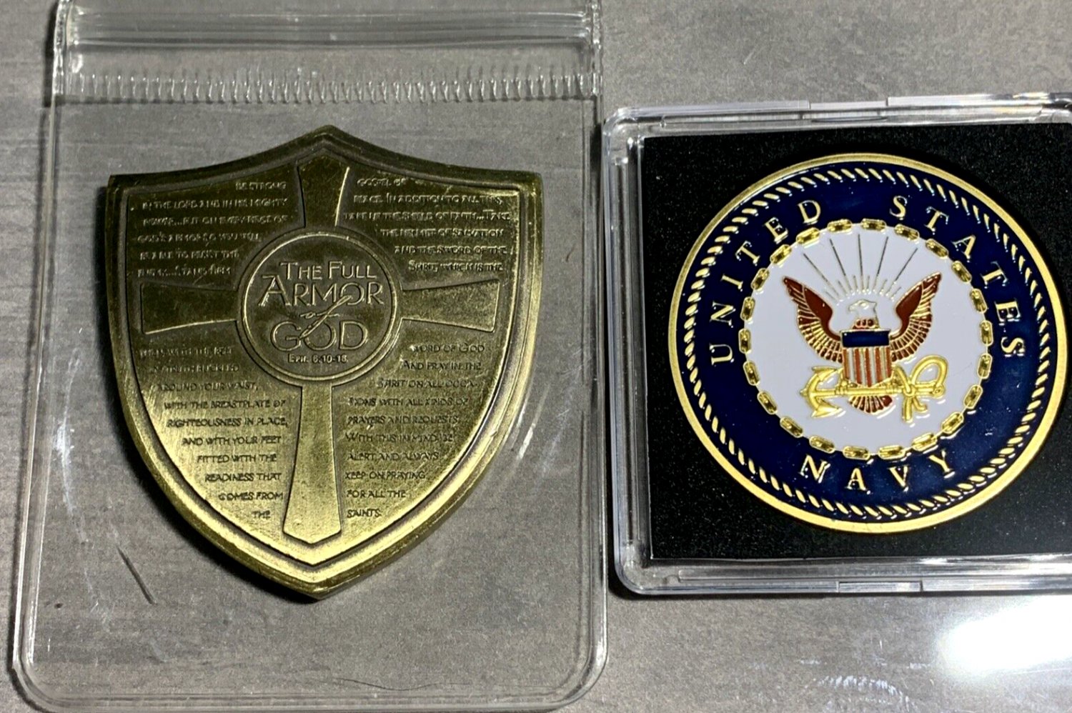 US NAVY Challenge Coin SET - Put On The Full Armor of God-Fight Against ...