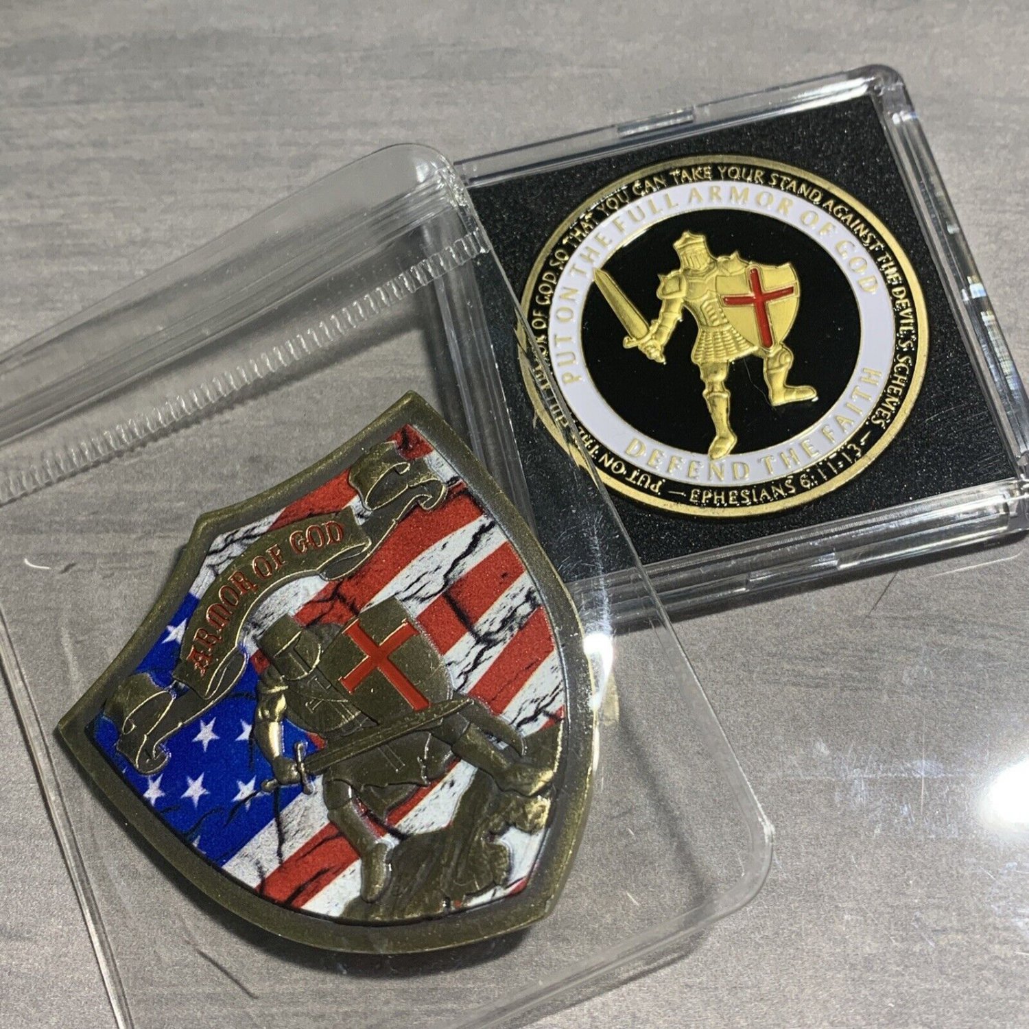 US NAVY Challenge Coin SET - Put On The Full Armor of God-Fight Against ...