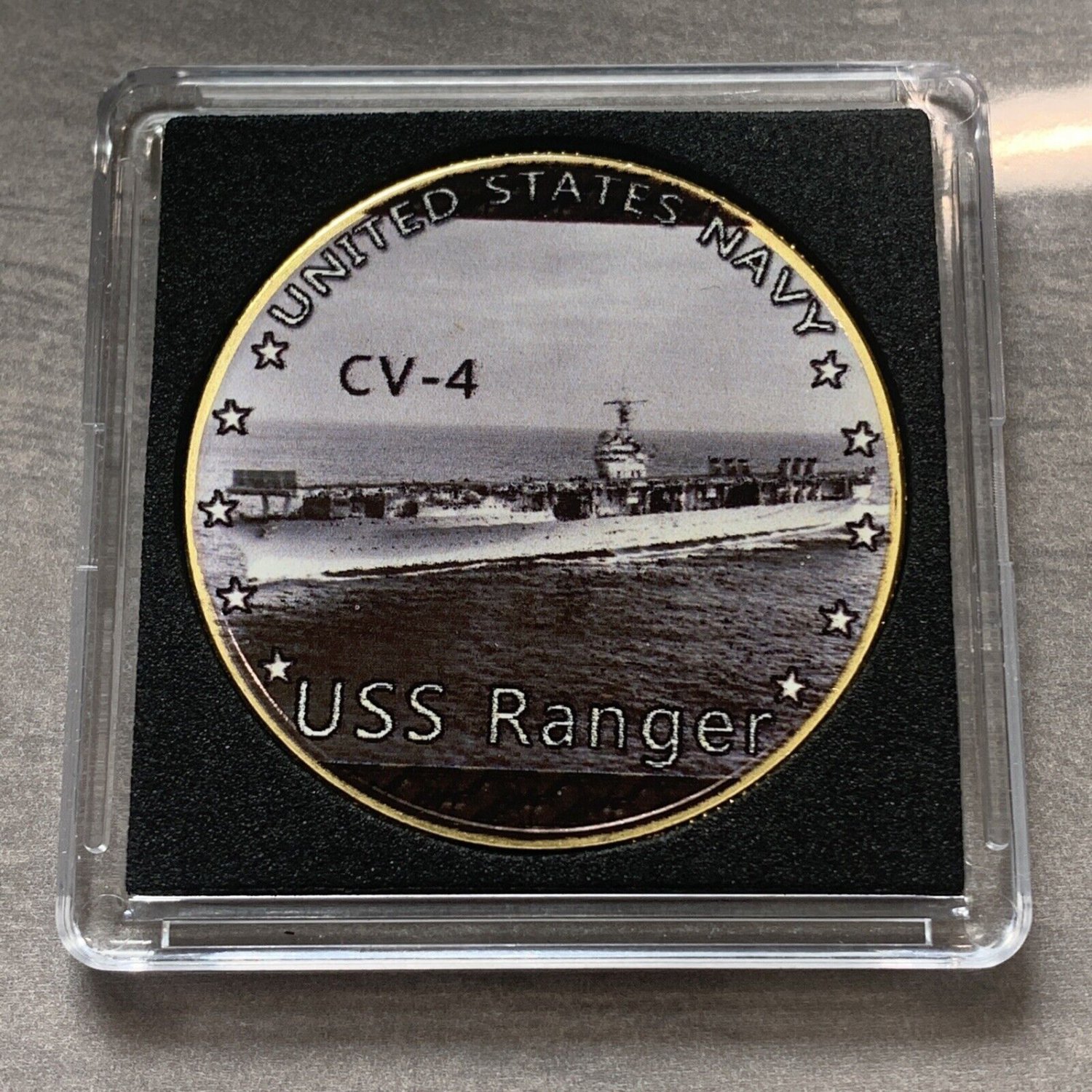USS RANGER CV-4 Challenge Coin United States Navy USN 40mm with Case