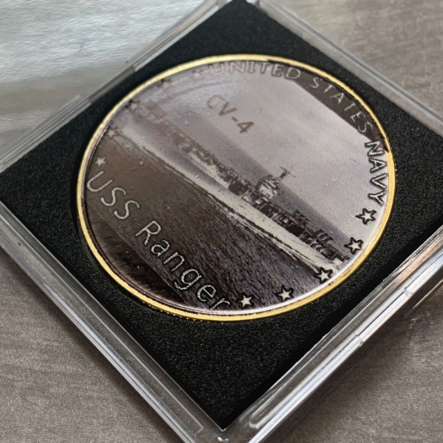 USS RANGER CV-4 Challenge Coin United States Navy USN 40mm with Case
