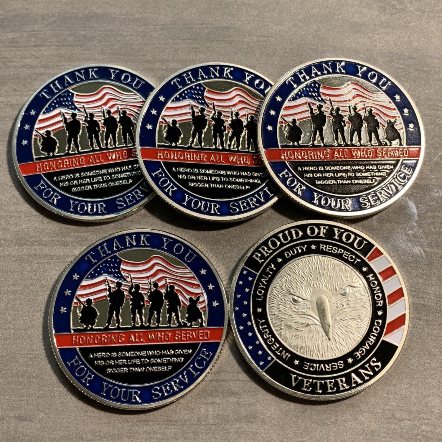 Military Challenge Coin Female Veteran Challenge Coin - Bald Eagle ...