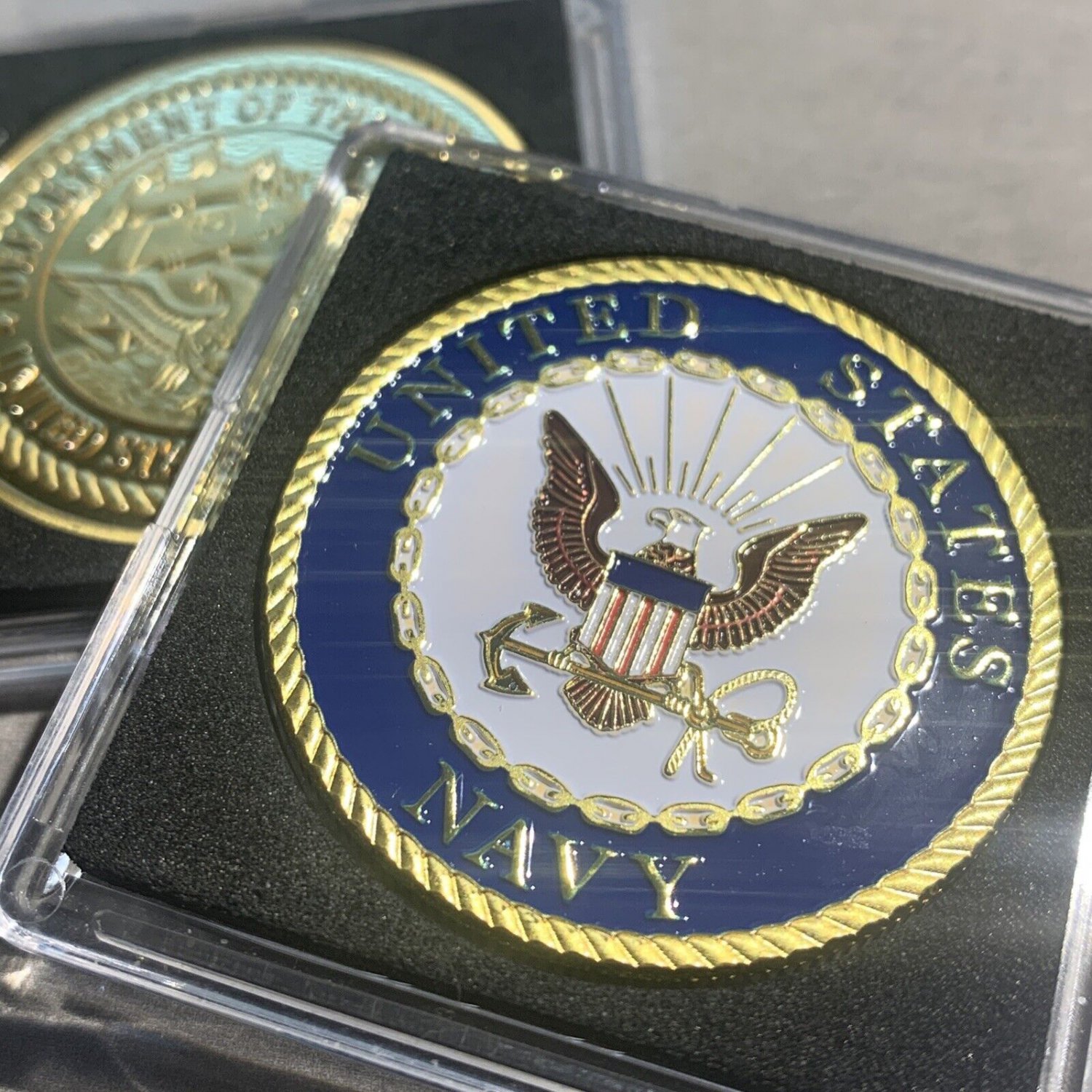 US NAVY SERVICE Challenge Coin USN Gift for Service NEW with Case