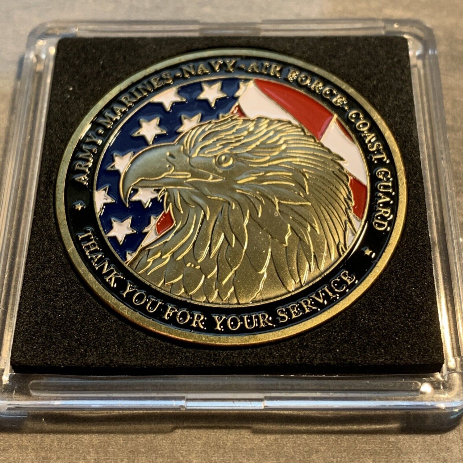 US Military Eagle Challenge Coin "THANK YOU" ARMY-NAVY- AIR FORCE COAST ...