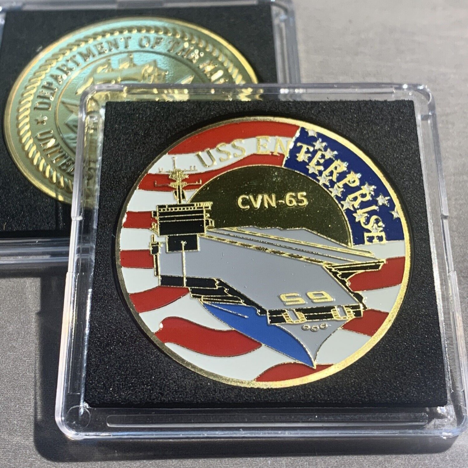 USS Enterprise CVN-65 Challenge Coin USN-US NAVY 40mm with Case New!