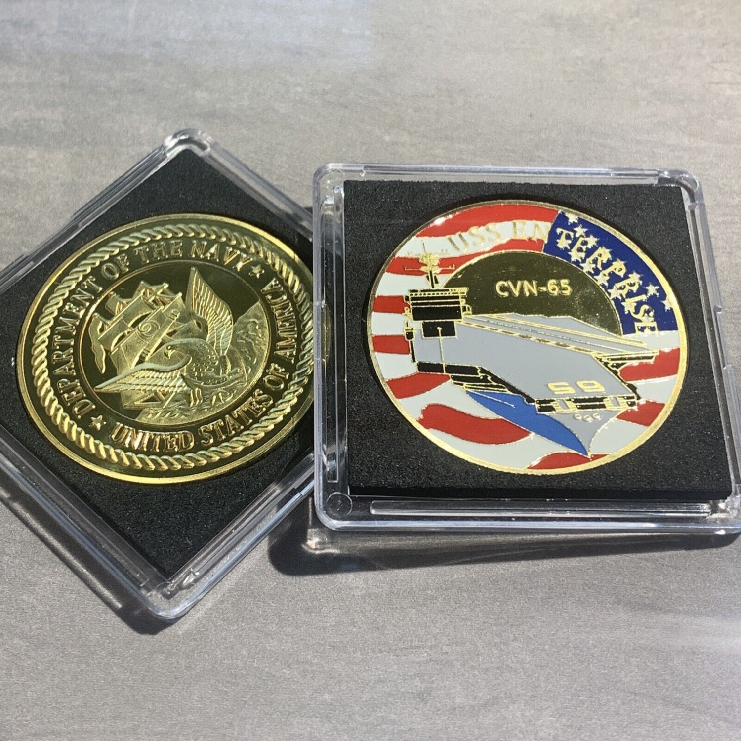 USS Enterprise CVN-65 Challenge Coin USN-US NAVY 40mm with Case New!