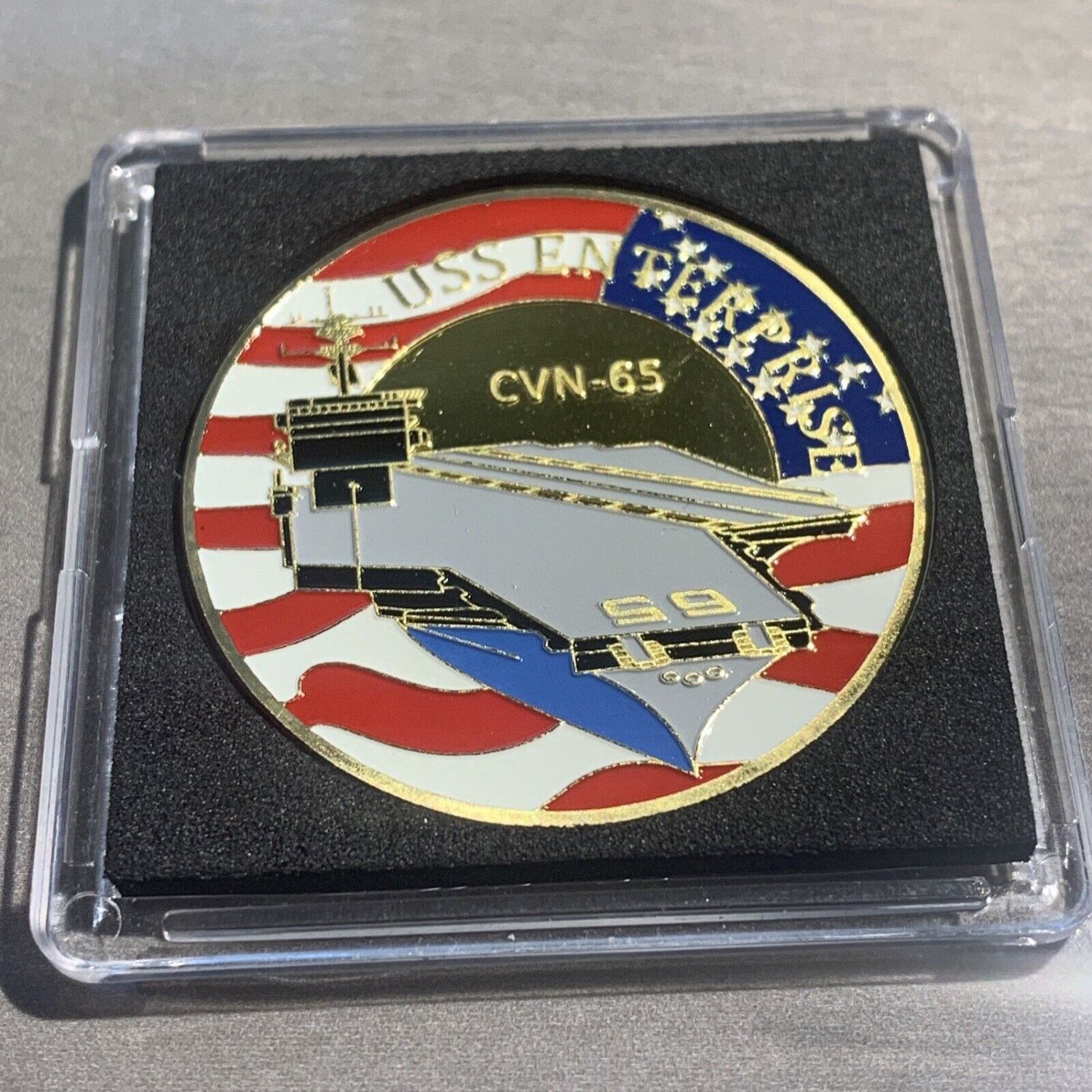USS Enterprise CVN-65 Challenge Coin USN-US NAVY 40mm with Case New!