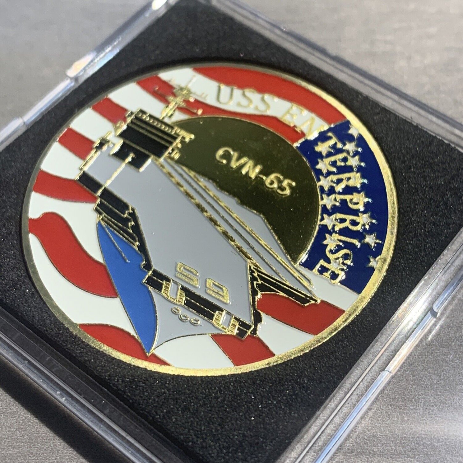 USS Enterprise CVN-65 Challenge Coin USN-US NAVY 40mm with Case New!