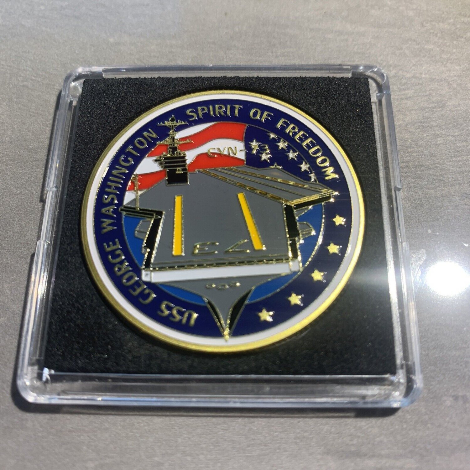 USS George Washington CVN-73 Freedom Challenge Coin USN-US NAVY New W Case!