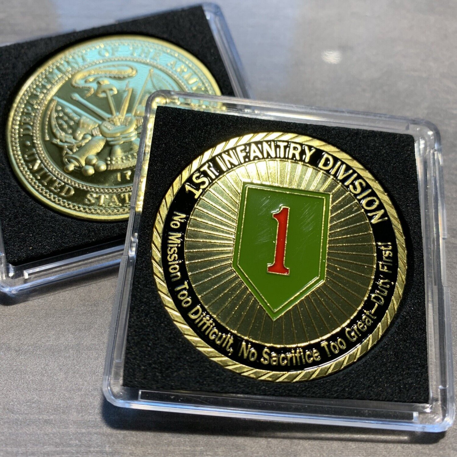 1st Infantry Division Challenge Coin US Army 40mm With Case!