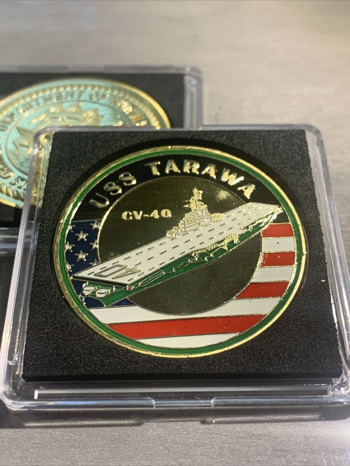 USS TARAWA CV-40 Challenge Coin USN-US NAVY 40mm New With Case!