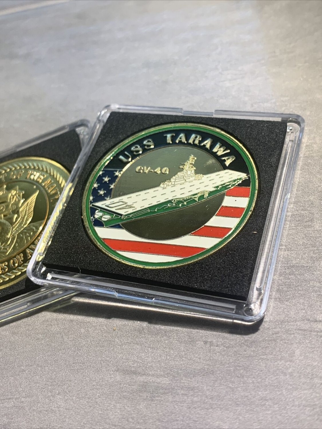 USS TARAWA CV-40 Challenge Coin USN-US NAVY 40mm New With Case!