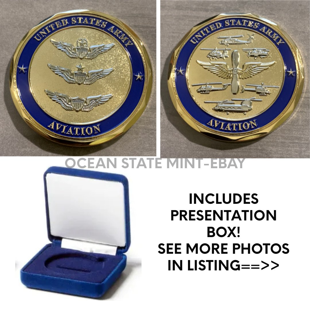 U.S. Army / Aviation - Challenge Coin - 1.75" W Presentation Box Fast ...