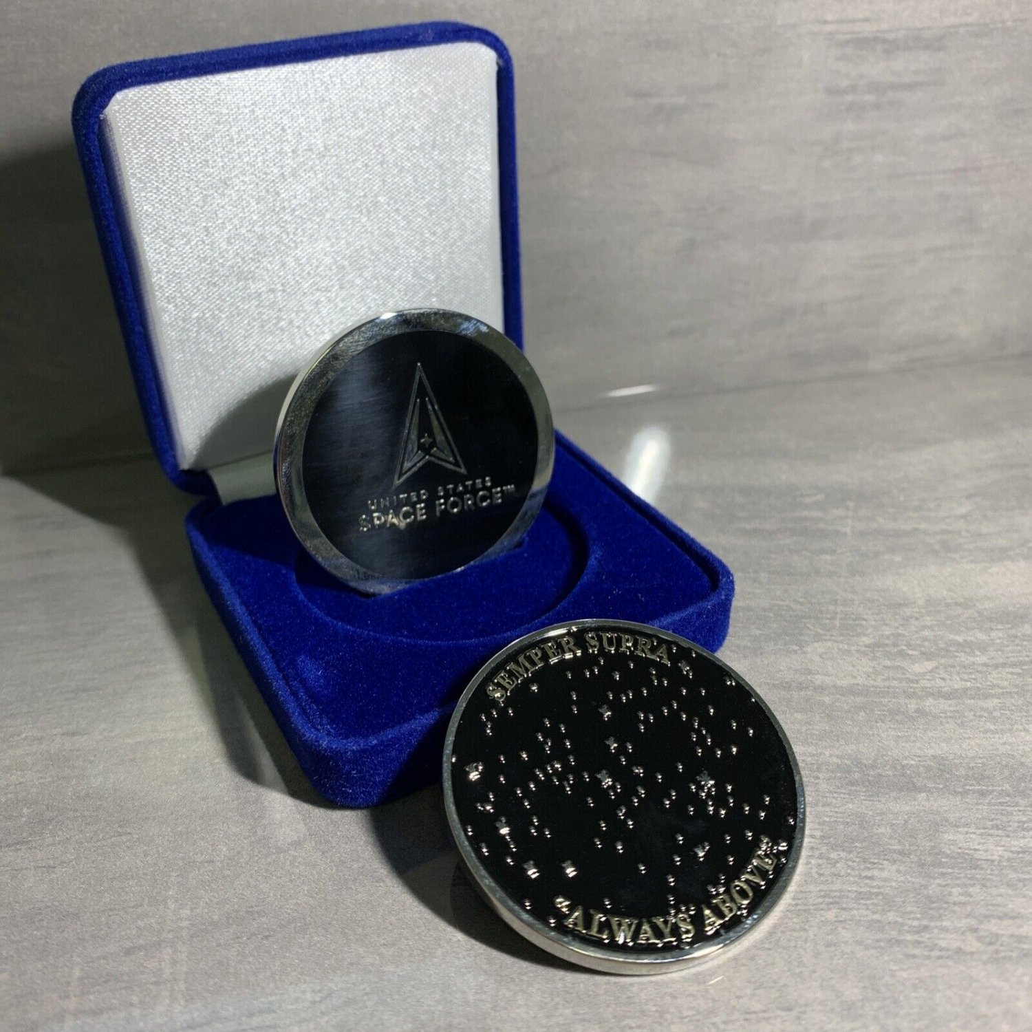 U.S. SPACE FORCE Challenge Coin USAF Semper Sutra Always Above Large 1. ...
